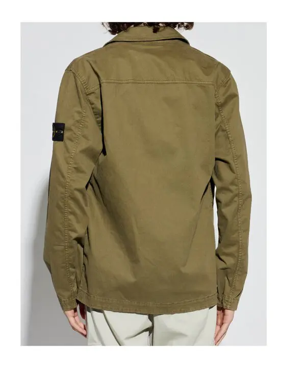 Stone Island Long-sleeved Cotton Shirt Jacket - Green