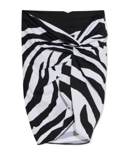 Balmain Zebra-print Twisted-detail Mini Skirt - Black