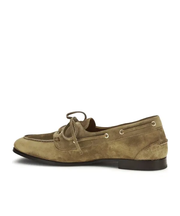 Bally Suede Slip-on Loafers With Embossed Logo Detailing - Light Brown
