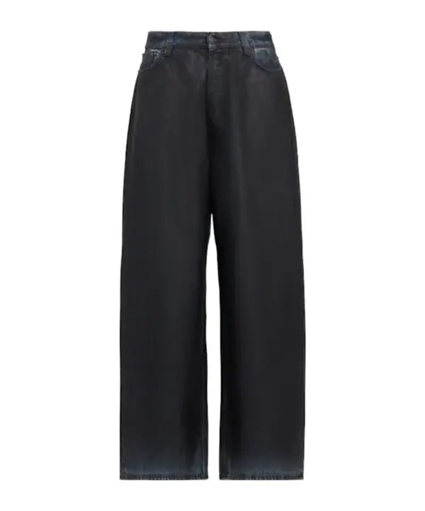 Acne Studios Charcoal Coated Denim Jeans
