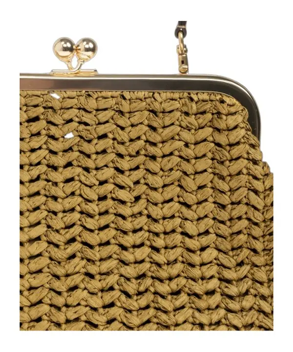 COACH Kisslock Frame Interwoven Tote Bag