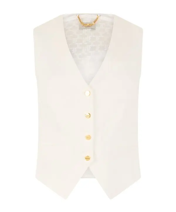 Elisabetta Franchi V-neck Vest - White