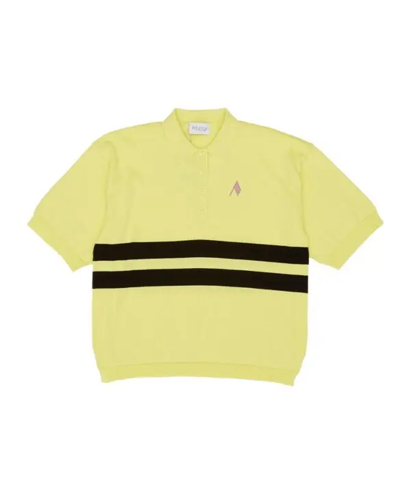 Attico Il Primo Bagno Striped Knitted Polo Top