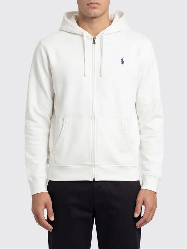 Polo Ralph Lauren Embroidered Zip-up Hoodie - White