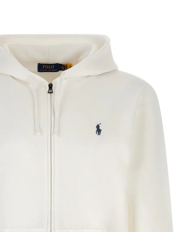 Polo Ralph Lauren Embroidered Zip-up Hoodie - White