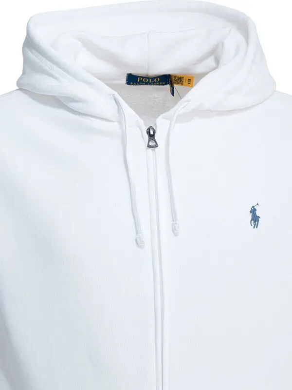 Polo Ralph Lauren Embroidered Zip-up Hoodie - White