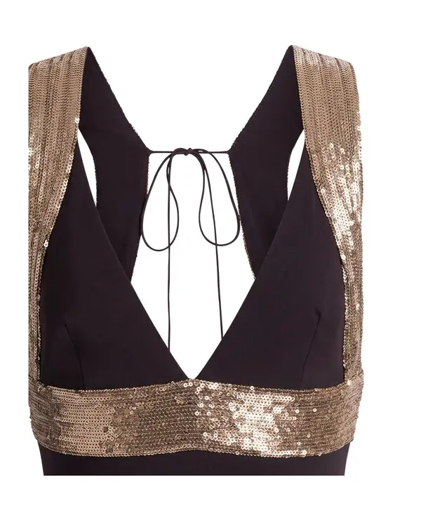 Alberta Ferretti Sequin Embellished Maxi Dress