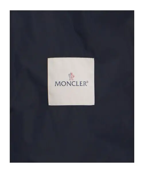 Moncler Hooded Casual Jacket With Embroidered Logo - Black