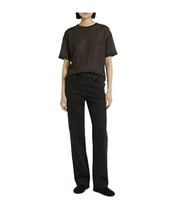 THE ROW Clair High Waisted Stonewashed Denim Jeans - Black