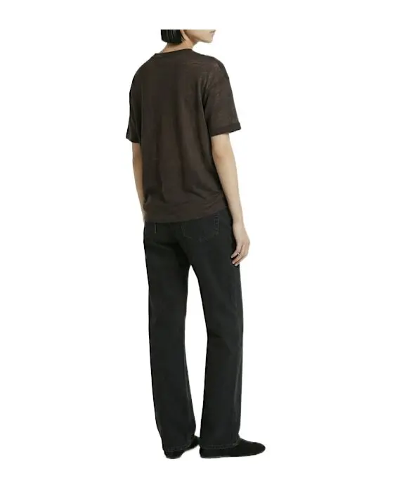 THE ROW Clair High Waisted Stonewashed Denim Jeans - Black
