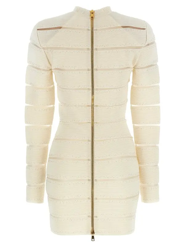 Balmain Sheer Panel Sequin Mini Dress