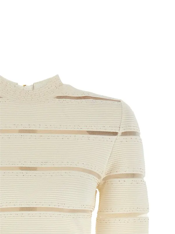 Balmain Sheer Panel Sequin Mini Dress