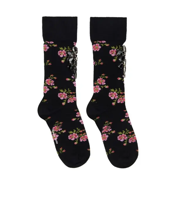 Simone Rocha Jacquard Decorative Socks - Black