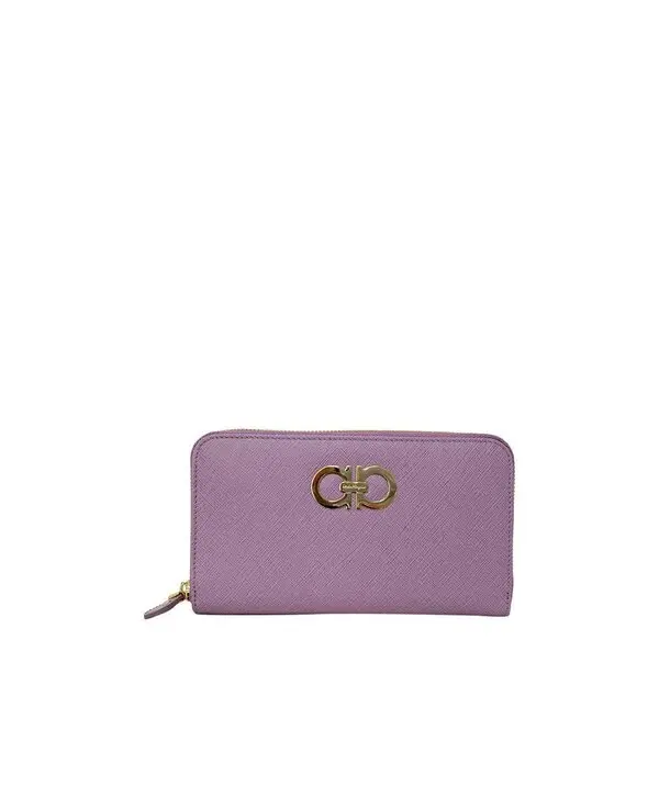 FERRAGAMO Logo Details Wallet - Purple