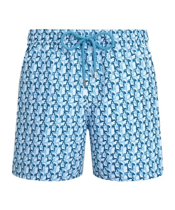 Vilebrequin Turtle-print Drawstring Swim Shorts - White