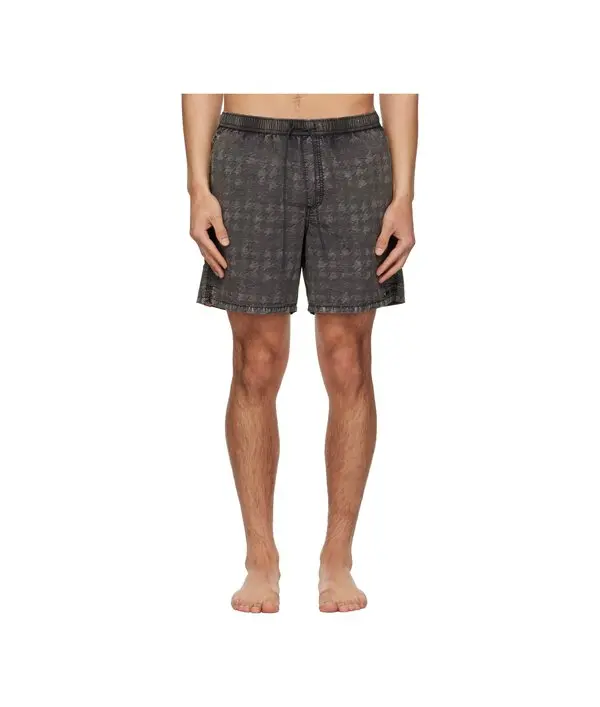 DIESEL® Houndstooth Drawstring Swim Shorts