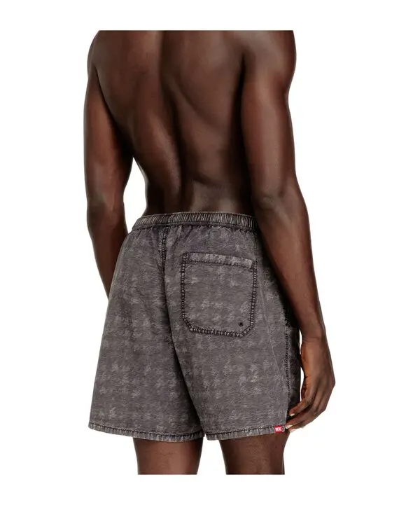 DIESEL® Houndstooth Drawstring Swim Shorts