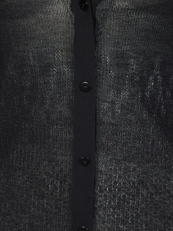 Victoria Beckham Ribbed V-neck Cardigan - Black