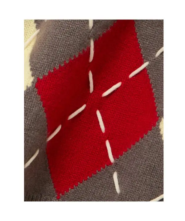 Arch4 Courchevel Embroidered Argyle Cashmere Sweater
