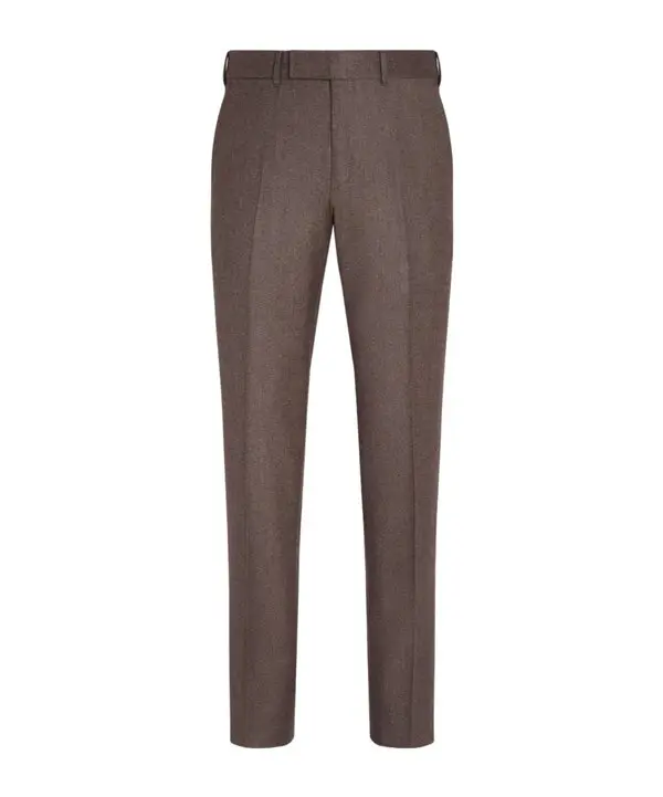 Zegna Melange Wool And Cashmere Tailored Pants