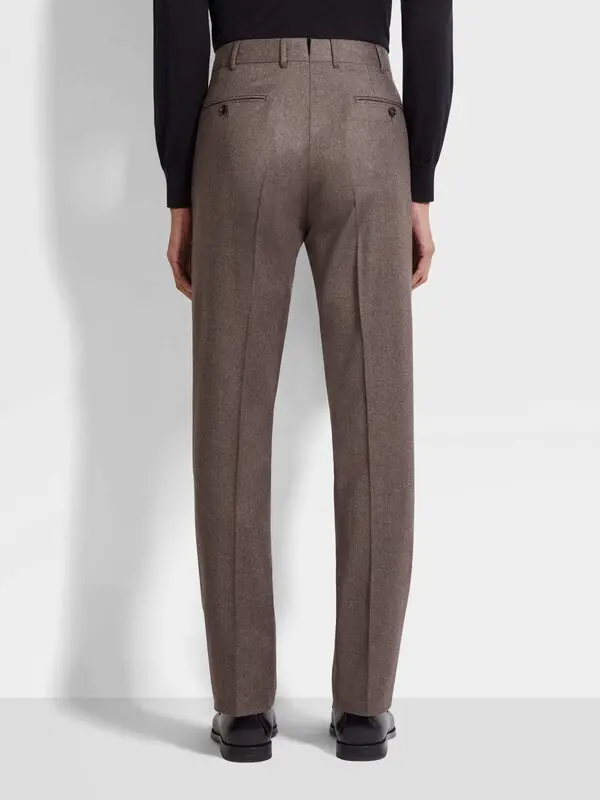Zegna Melange Wool And Cashmere Tailored Pants