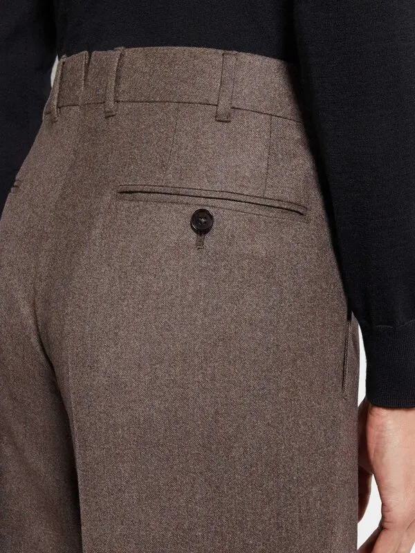 Zegna Melange Wool And Cashmere Tailored Pants