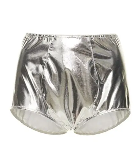 Dolce & Gabbana Laminated Jersey High Waist Briefs - Gray