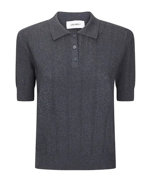 LISA YANG Short Sleeve Knit Polo