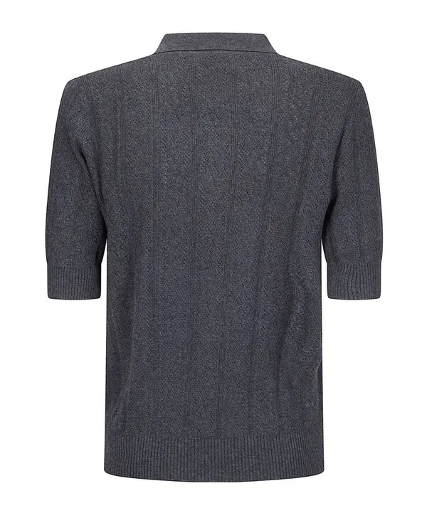 LISA YANG Short Sleeve Knit Polo