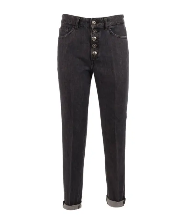 DONDUP Cropped Tapered Jeans - Black