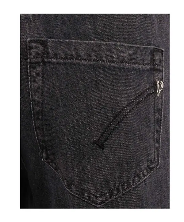 DONDUP Cropped Tapered Jeans - Black