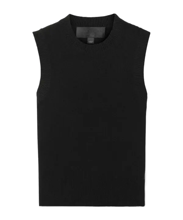 NILI LOTAN May Cropped Tank Top - Black