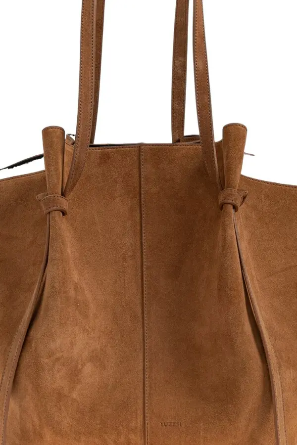 Yuzefi Geometric Handle Bag - Brown