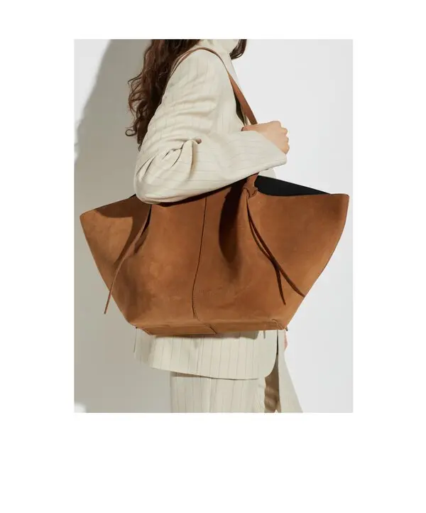 Yuzefi Geometric Handle Bag - Brown