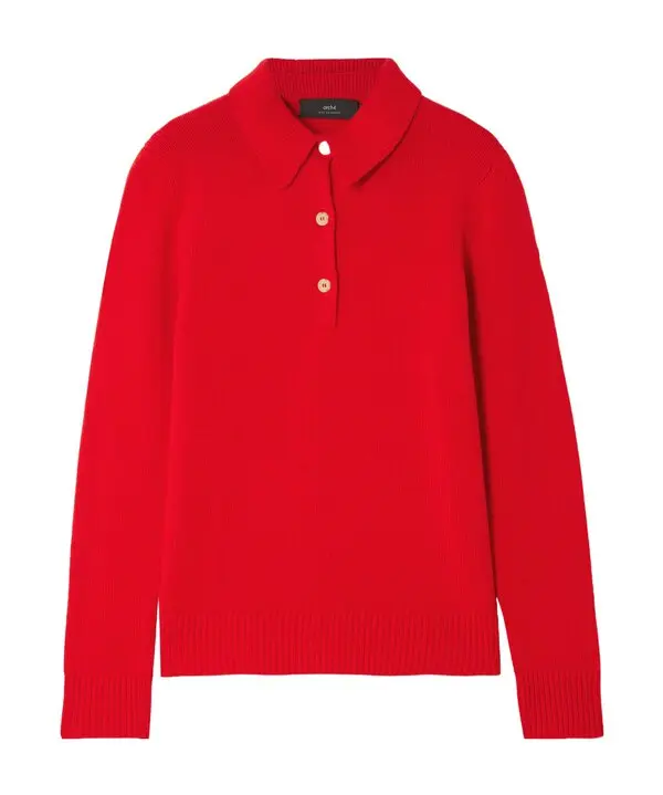 Arch4 Bessi Cashmere Polo Sweater - Red