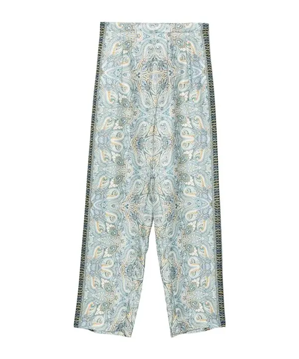 Etro Paisley Print Trousers - Green