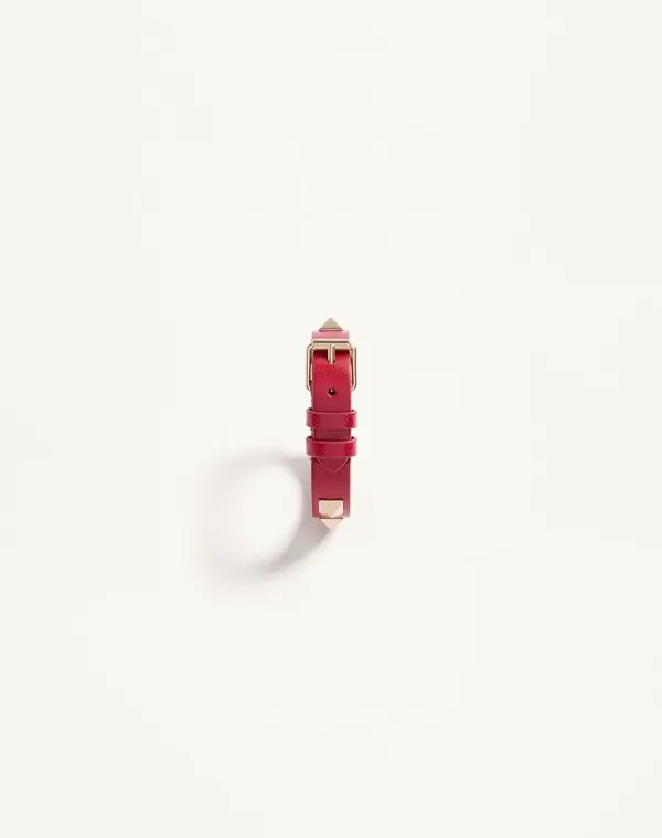 Valentino Garavani Rockstud Leather Bracelet - Red