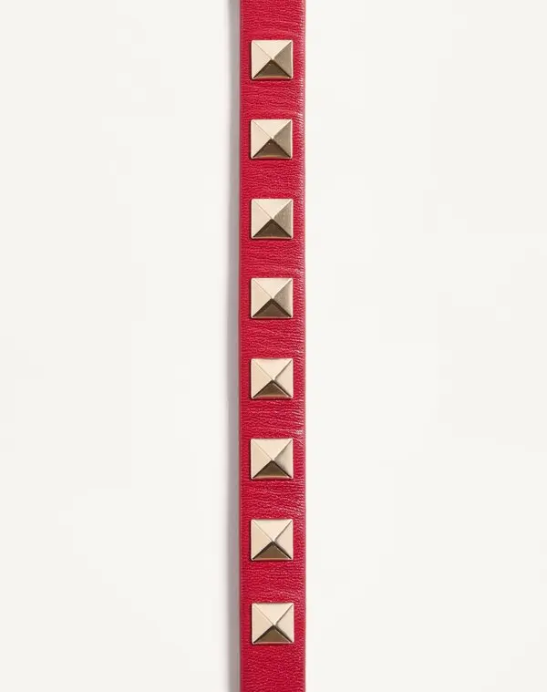 Valentino Garavani Rockstud Leather Bracelet - Red