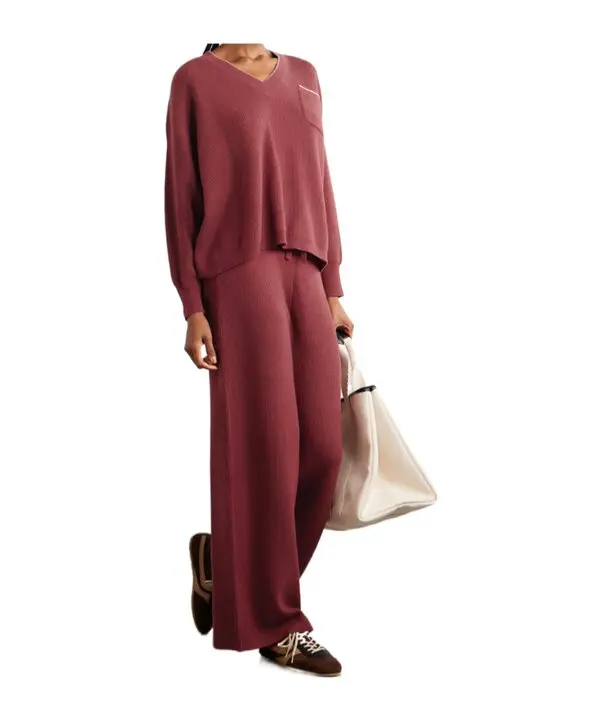 Arch4 V-neck Sweater And Pants Set