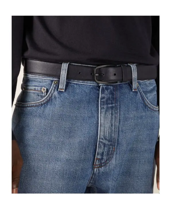 Zegna Leather Belt With Metal Buckle