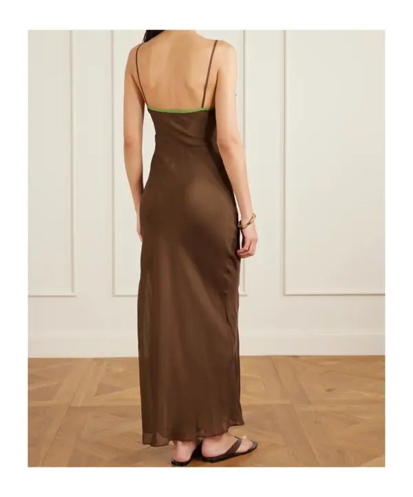 SIR. Danica Ruched Layered Silk-chiffon Maxi Dress