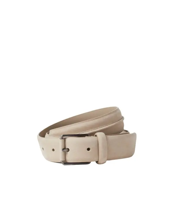 Zegna Nubuck Roller Buckle Belt - Light Brown