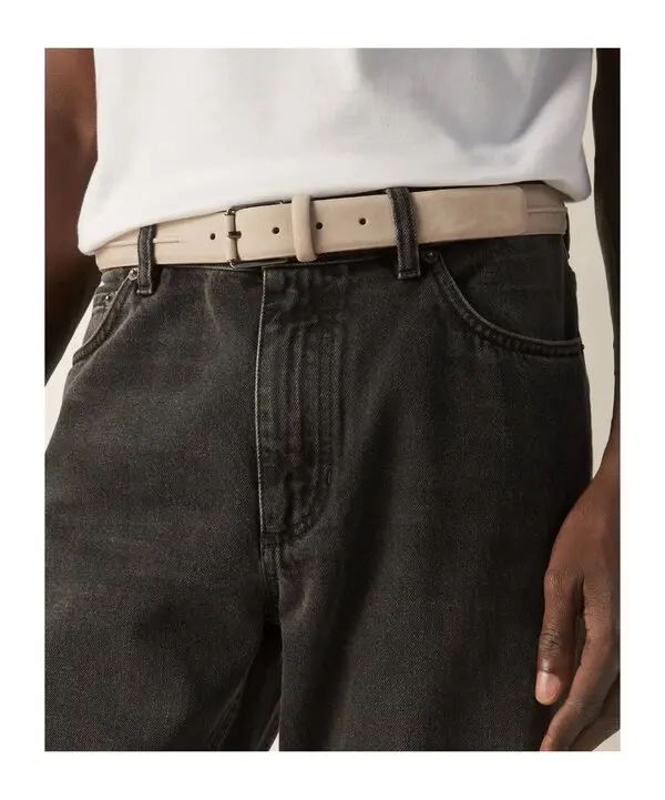 Zegna Nubuck Roller Buckle Belt - Light Brown