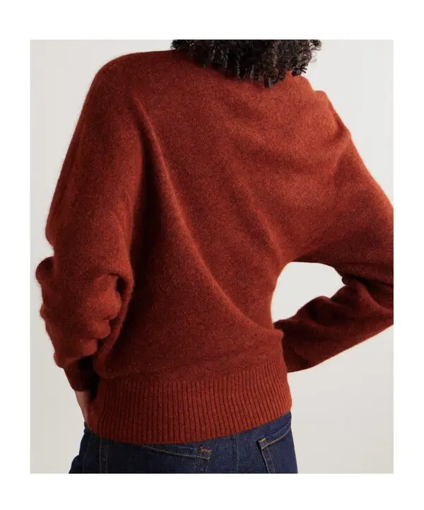 Proenza Schouler Crew Neck Long Sleeve Sweater - Red