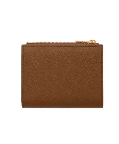 Burberry Check Engraved Leather Bifold Wallet