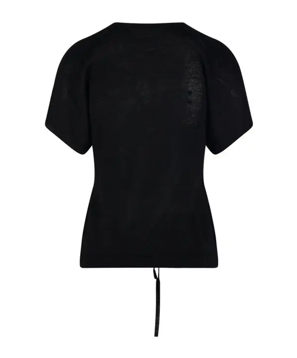 P.a.r.o.s.h Babygirl" Ruched Drawstring Top V-neck, Short Sleeve