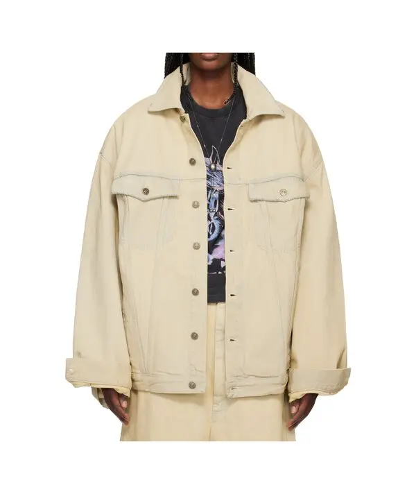 LU'U DAN Distressed Denim Jacket - Nude