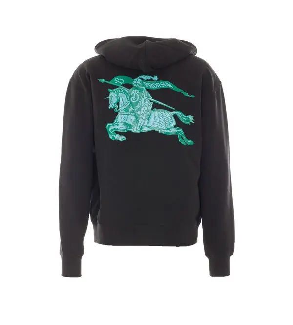 Burberry Heritage Logo Cotton Zip Hoodie - Black