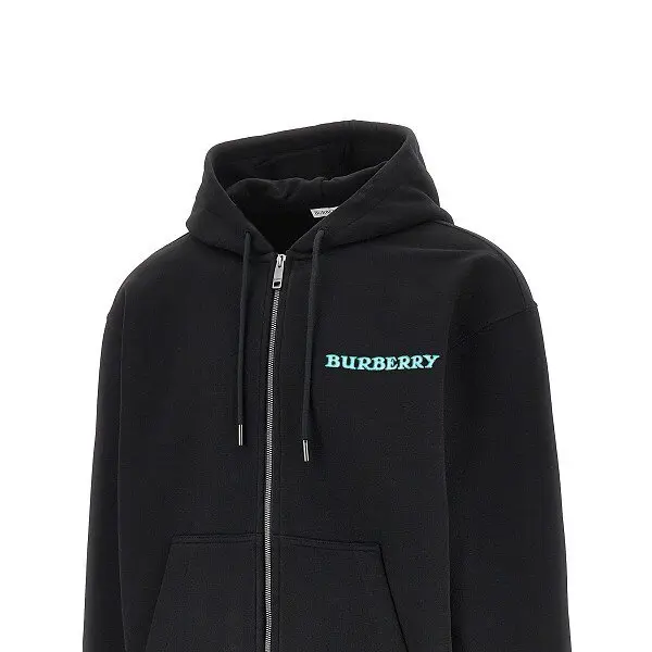 Burberry Heritage Logo Cotton Zip Hoodie - Black