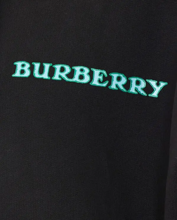 Burberry Heritage Logo Cotton Zip Hoodie - Black